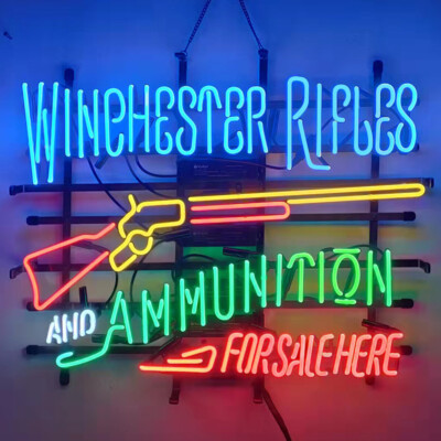 US STOCK Winchester Rifles Neon Sign 24"x20" Home Bar Man Cave Wall ...