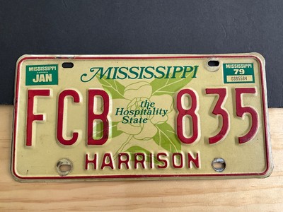 1979 Mississippi Harrison License Plate Tag FCB 835 | eBay