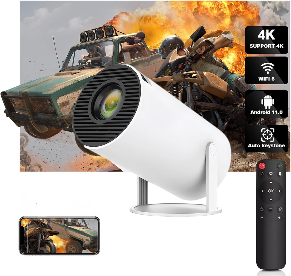 Mini Projector, 4K 1080P Projector Support, Portable Projector with 5G ...