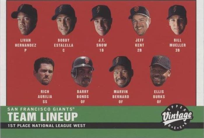 2001 Upper Deck Vintage - Barry Bonds, Jeff Kent, Ellis Burks #263 for ...