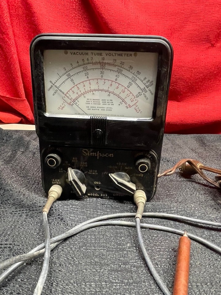 vintage Simpson 303 vacuum tube voltmeter volt meter | eBay
