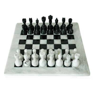 Scacchiera Marmo Naturale Nera Bianca Scacchi Marble Table Chessboard ...