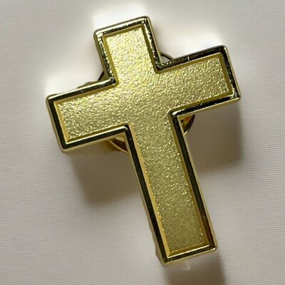 US Chaplain Gold Tone Cross Crucifix Hat Lapel Pin Tie Tac 1” NEW | eBay