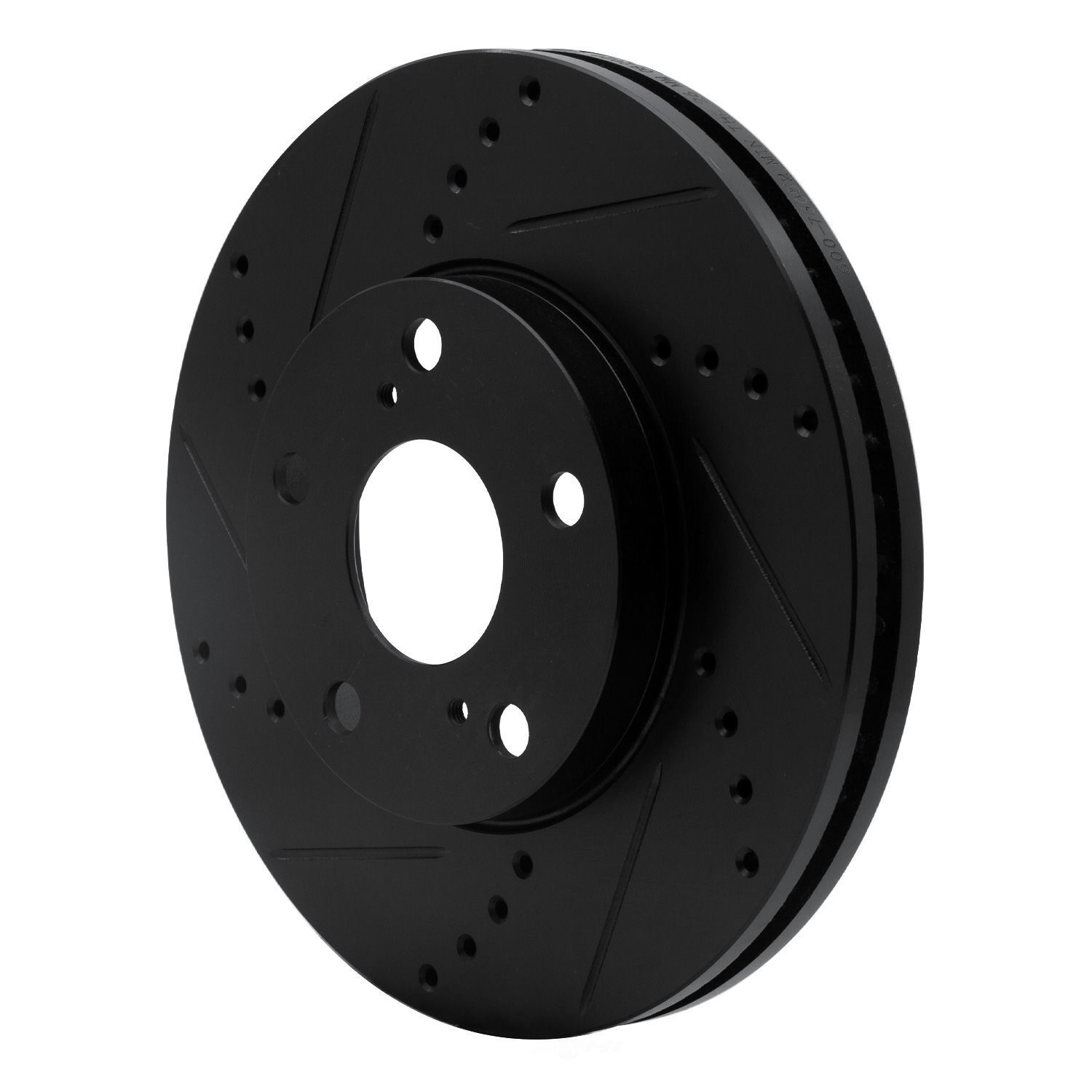 Disc Brake Rotor-Brake Rotor - Drilled And Slotted - Black Front Left ...