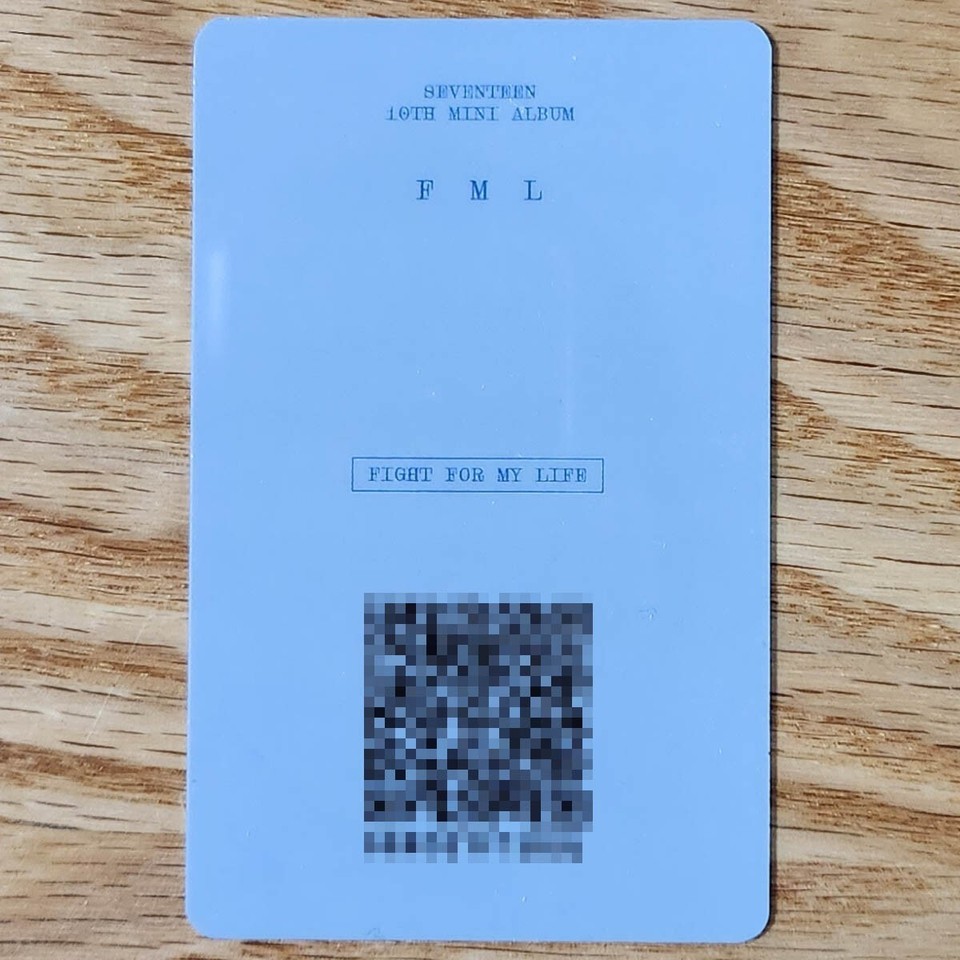 Wonwoo Official QR Photocard Seventeen 10th Mini Album FML Weverse Ver ...