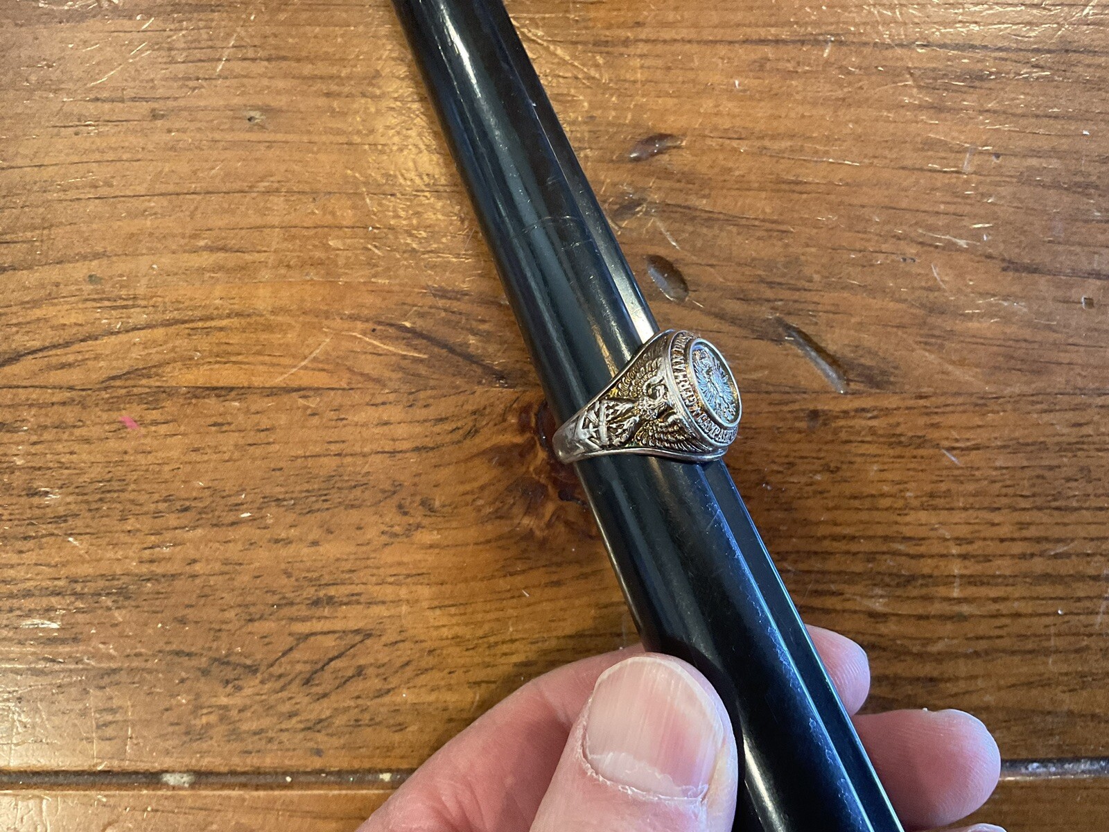 ORIGINAL WWII STERLING GERMAN POW RING 1943 CAMP ASHFORD WEST VIRGINIA ...