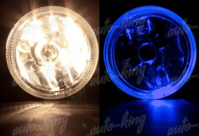 4" ROUND BLUE HALO CHROME HOUSING CLEAR LENS FOG DRIVING BUMPER LIGHTS ...