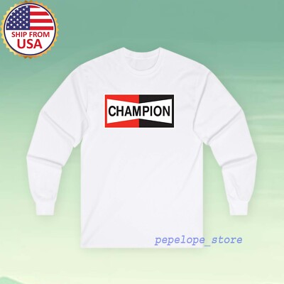 Champion Spark Plugs Men's White Long Sleeve Size S-2XL | eBay