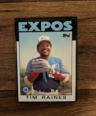 1986 Topps Montreal Expos Tim “Rock” Raines Card (Jumbo 5 x 7) FRAMED ...