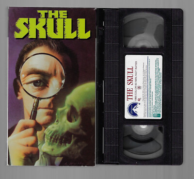THE SKULL!- (VHS) 1965 PETER CUSHING PATRICK WYMARK VF= tape / VG = box ...