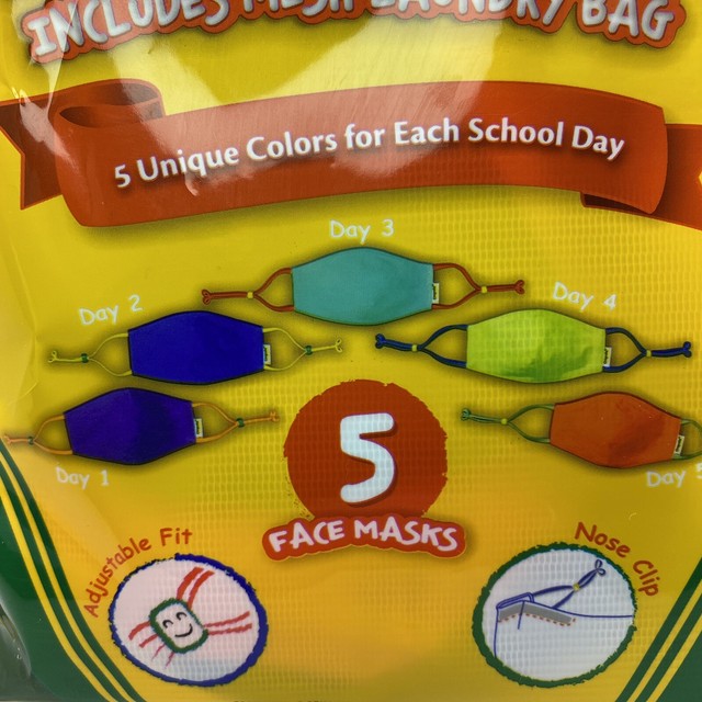 Crayola 170-220542 Kids Reusable Cloth Face Mask Set - Multicolor for ...