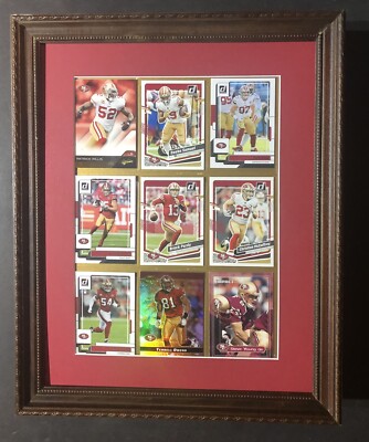 San Fransisco 49ers Niner NFL Frameable Sports Cards Decor Wall Art ...