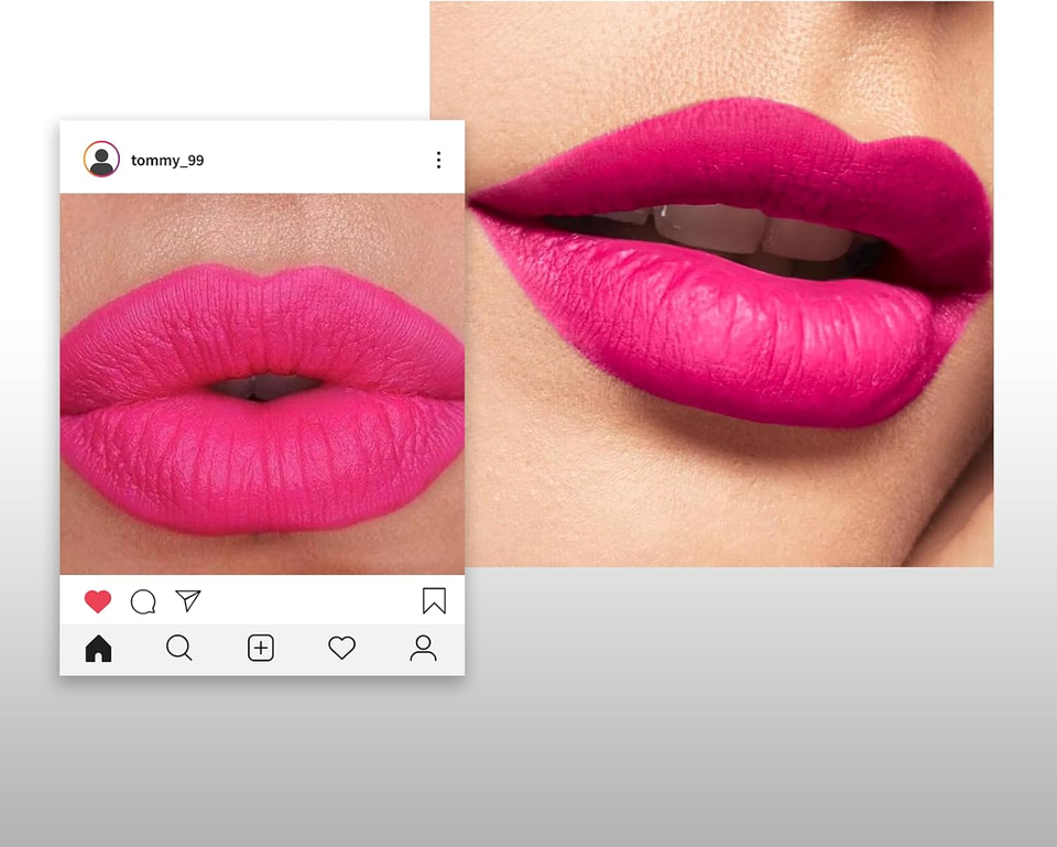 Velvet Matte Bright Hot Pink Liquid Lipstick, Waterproof Quick-Drying ...