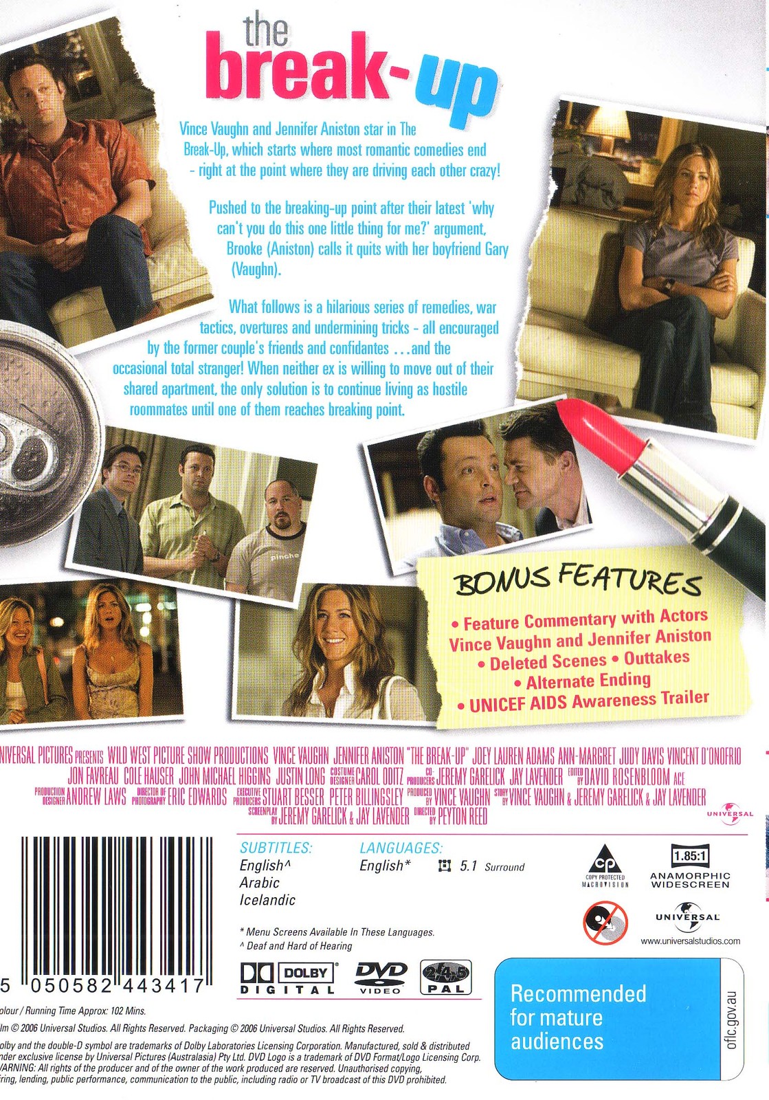 The BREAK-UP DVD R4 Vince Vaughn / Jennifer Aniston | eBay