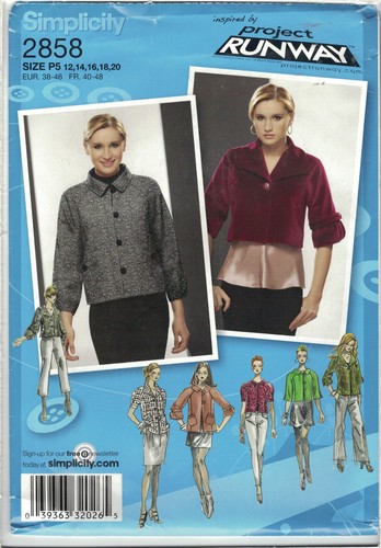 Simplicity 2858 Pattern Retro Collared Jacket Bolero Size 4 6 8 10 12 ...