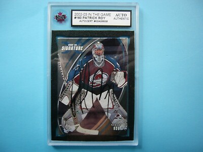 2002/03 IN THE GAME HOCKEY CARD #160 PATRICK ROY SHARP!! KSA AUTO ...