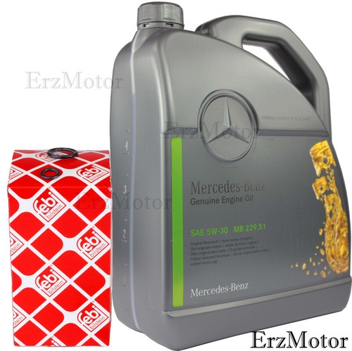 10L ORIGINAL MERCEDES MOTOROEL 5W30 MB 229.51+ MANN OELFILTER HU 6008/1 ...