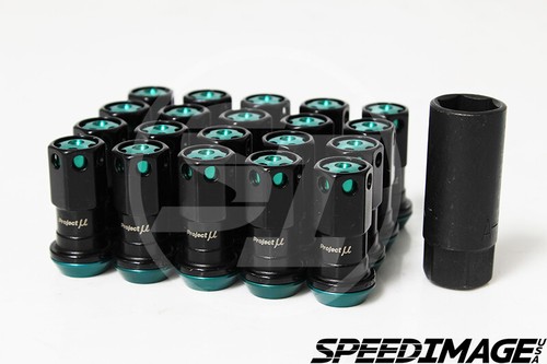 PROJECT MU FLOATING LUG NUTS 12X1.25 20 PCS MATTE BLACK NO LOCKS ACORN ...