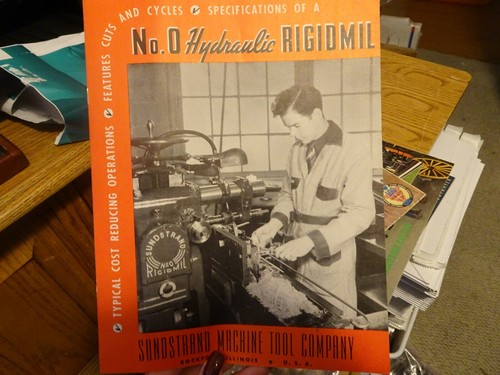 Vintage 1944 Sundstrand Machine Tool Company No. 0 Hydraulic Rigidmil ...