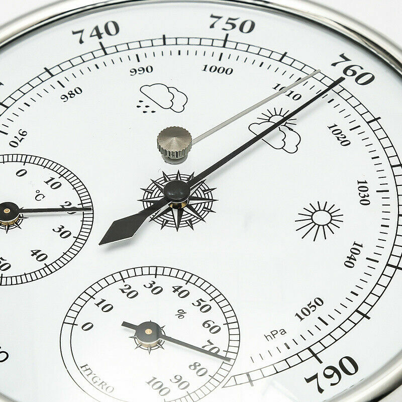 3in1 Barometer Pressure Gauge Weather Station Wall Mount Thermometer ...