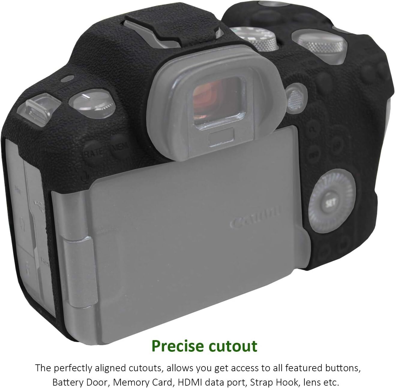 For Canon EOS R6 Camera Soft Silicone Protective Cover Case Skin Anti ...