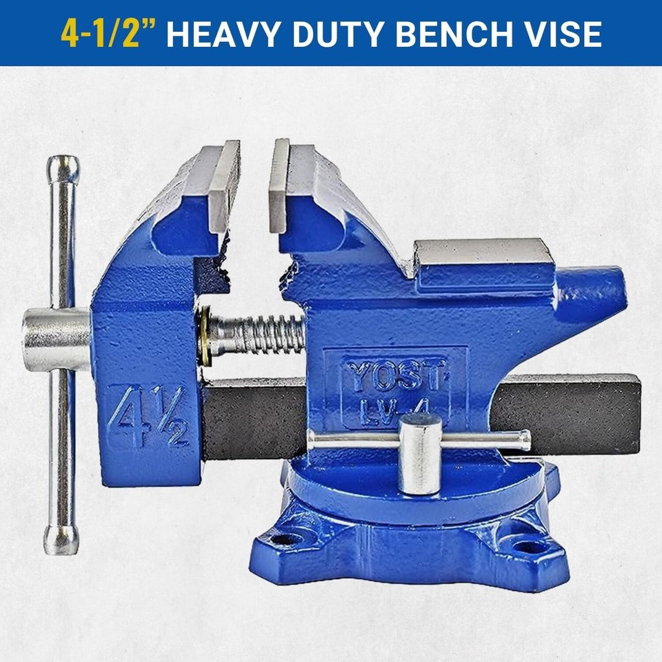 Yost Vises Model LV-4 Homeowners Vise Gray Iron Swivel Base 4-1/2in ...