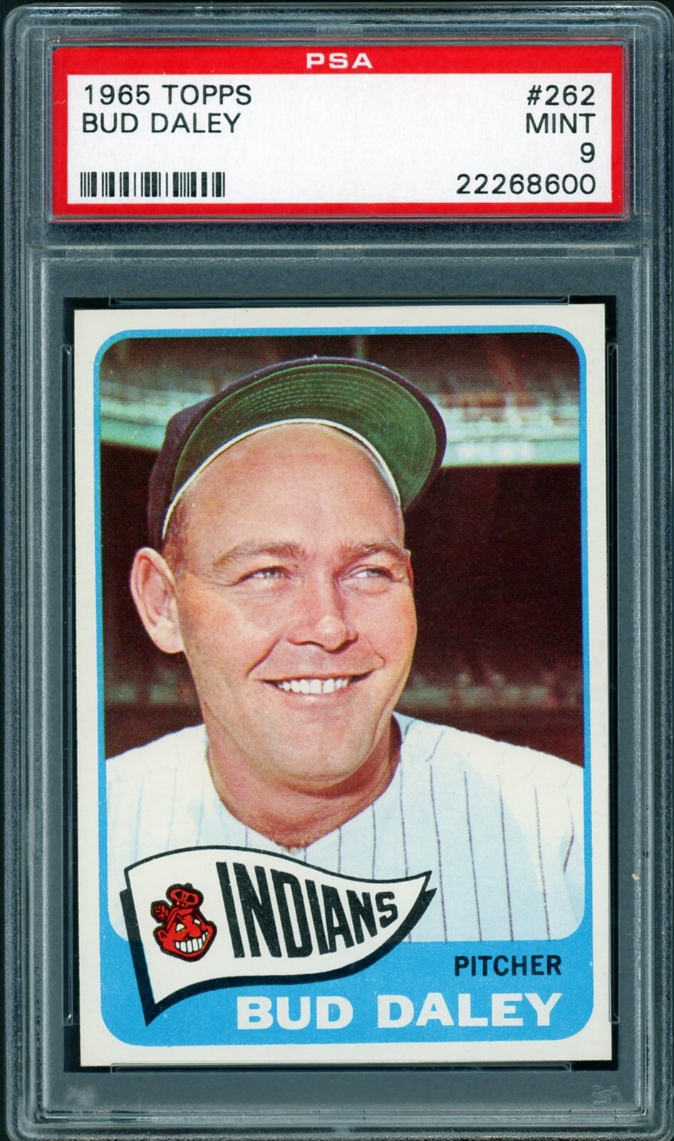 1965 Topps #262 Bud Daley - Cleveland Indians PSA 9 MINT Only 3 higher ...