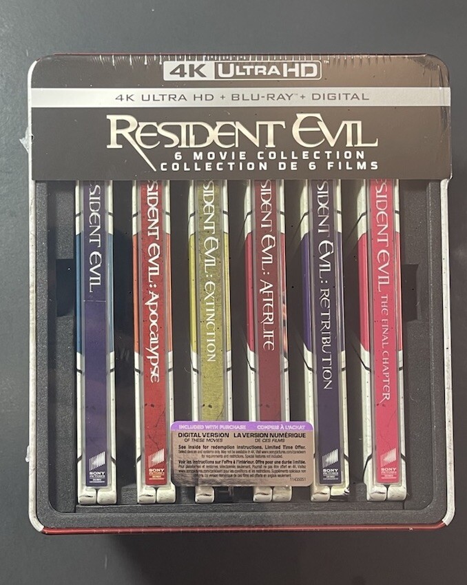 Resident Evil 6-Movie Collection STEELBOOK Box Set (4K Ultra HD + Blu ...