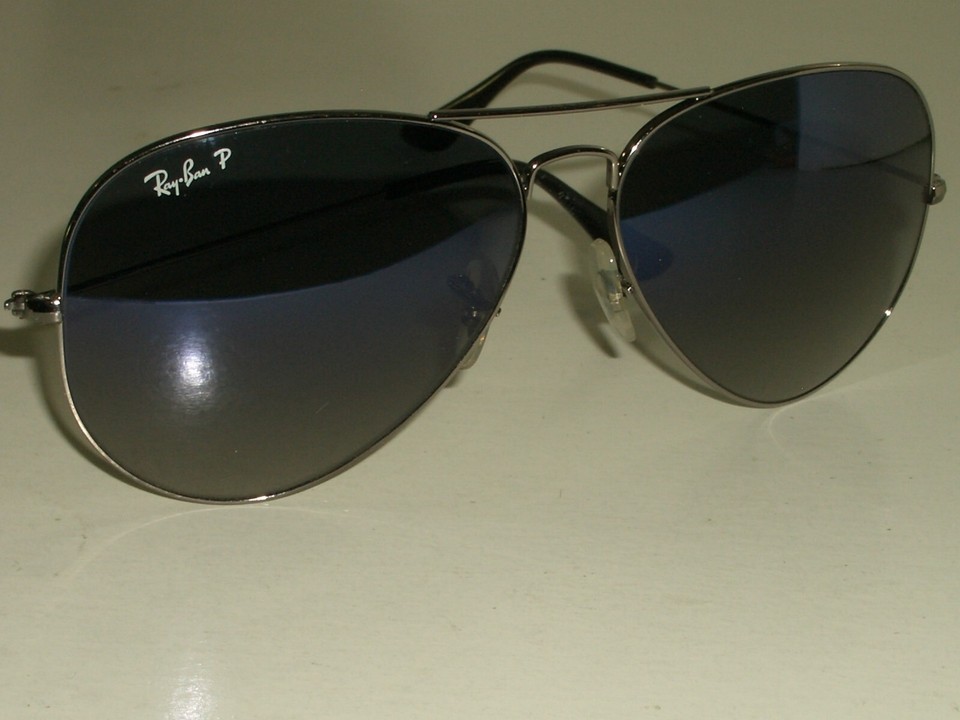 62[]14 140 LARGE RAY BAN RB3026 BLUE GRADIENT POLARIZED AVIATOR ...