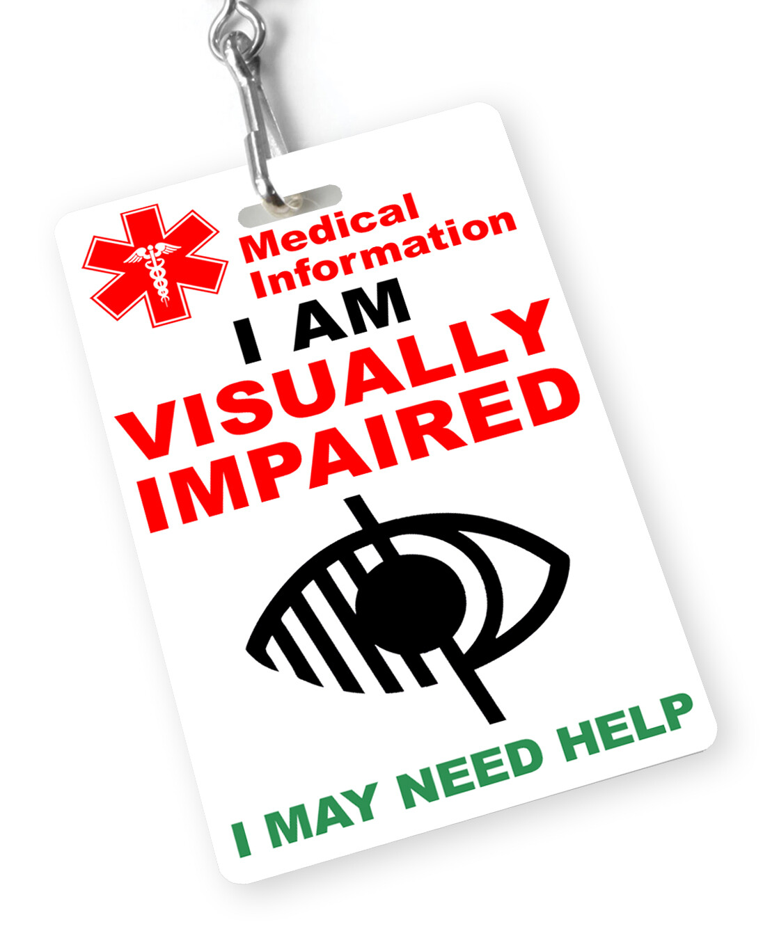 Visually Impaired Eyesight Blind Hidden Disability Information Card ...