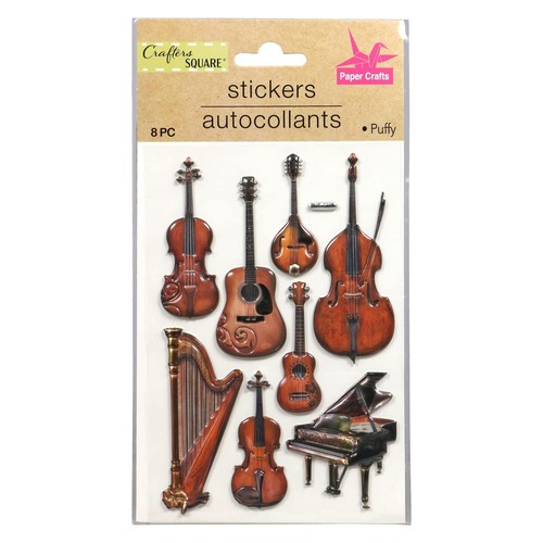 Pack of Strings Musical Instruments Themed Sticker Medley in Metallic ...