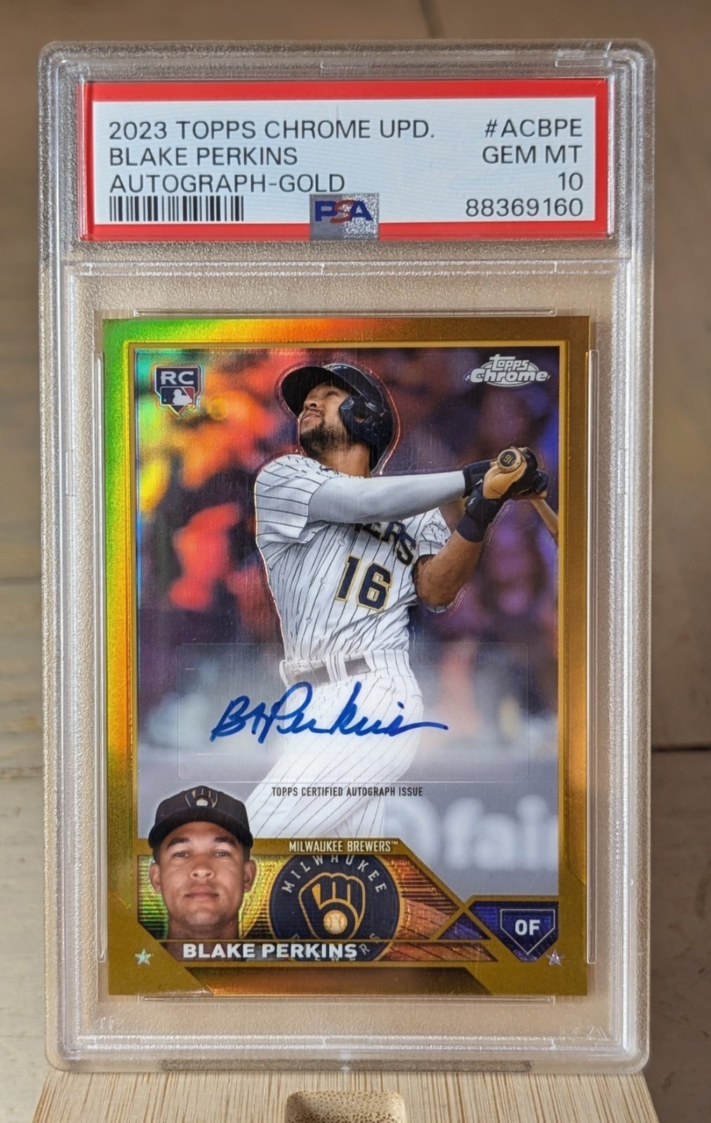 2023 Topps Chrome Update Series - Autographs Blake Perkins #AC-BPE Gold ...