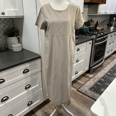 Original TY Wear Vintage 90’s Khaki Beige Linen Cotton Midi Dress ...