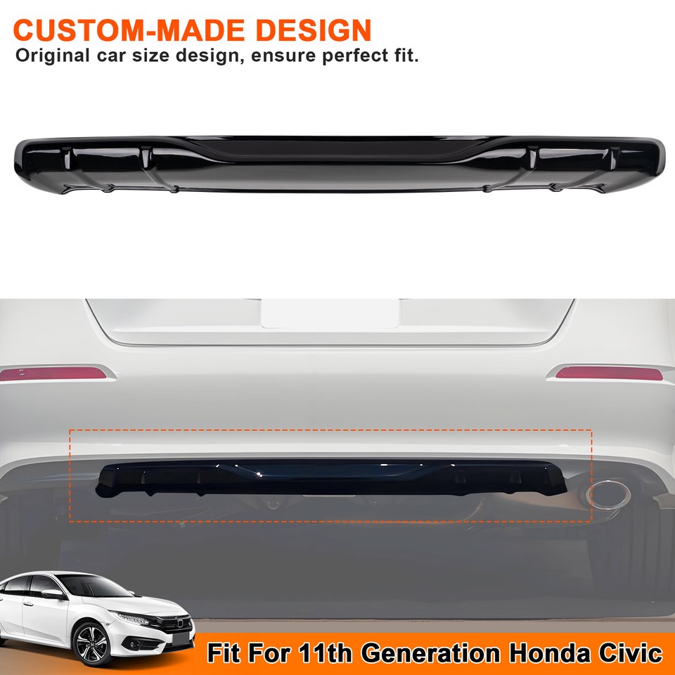 Rear Bumper Diffuser For 2022-2025 Honda Civic HPD Style Rear Spoiler ...