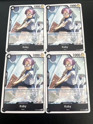 One Piece Card Game Koby ST08 Playset Black Common English NM x4 | eBay