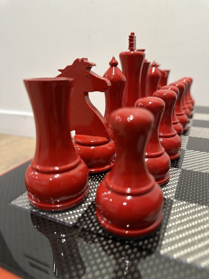 Brand New Ferrari Chess Set Carbon Fiber Chess Set. Ferrari Game Board ...