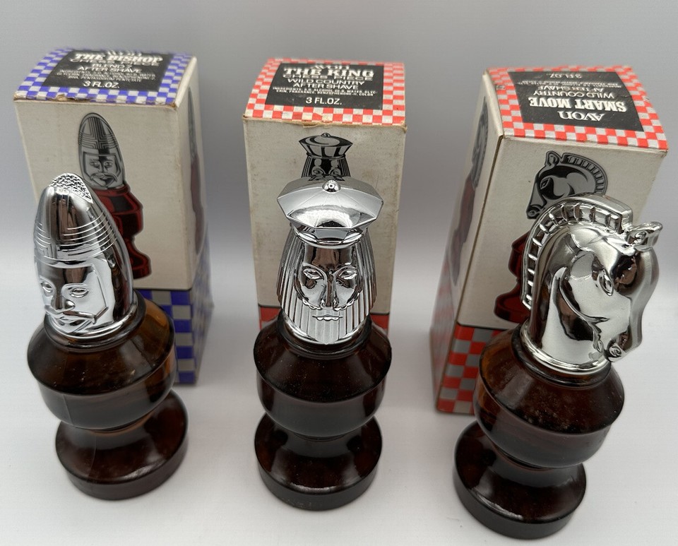 Avon Three Chess Pieces The King The Bishop & The Knight Vintage ...