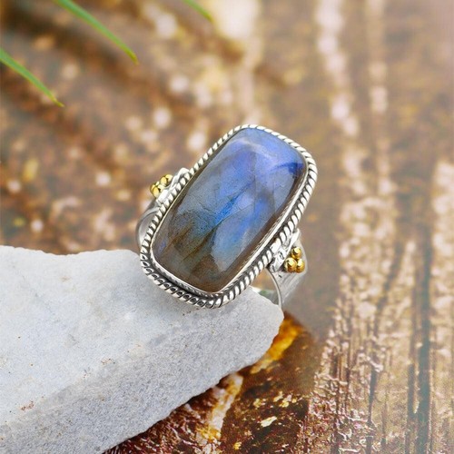 Beautiful Labradorite Ring, Handmade Gemstone Jewelry, Solid Silver ...