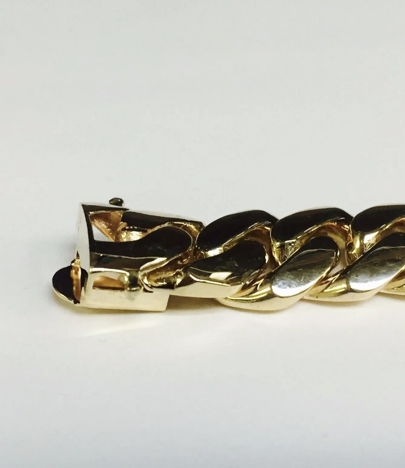 cuban link chain 14k real gold solid | eBay