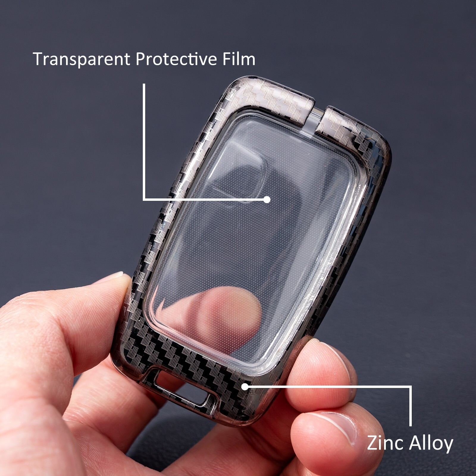 Metal Carbon Fibre Car Key Chain Case Cover For Discovery 4 Range Rover ...