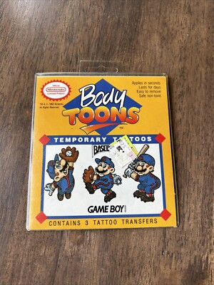 Vintage Nintendo Mario Body Toons Temporary Tattoos | eBay