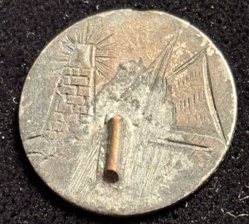 Love Token Double Sided with Pictorial of Lighthouse and Ship on Silver ...