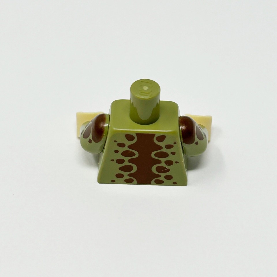 LEGO Minifigure Dinosaur Torso Yellowish Stomach Green Stripes Brown ...