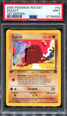 PSA 9 Pokemon 2000 1st Edition Team Rocket Diglett #52 | eBay