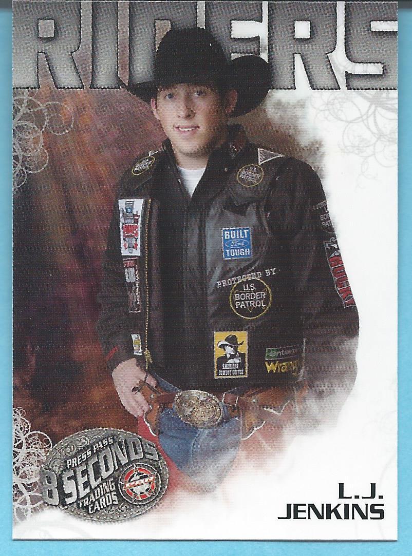 2010 Press Pass PBR 8 Seconds RIDERS Insert L.J. JENKINS Bull Riding NM ...