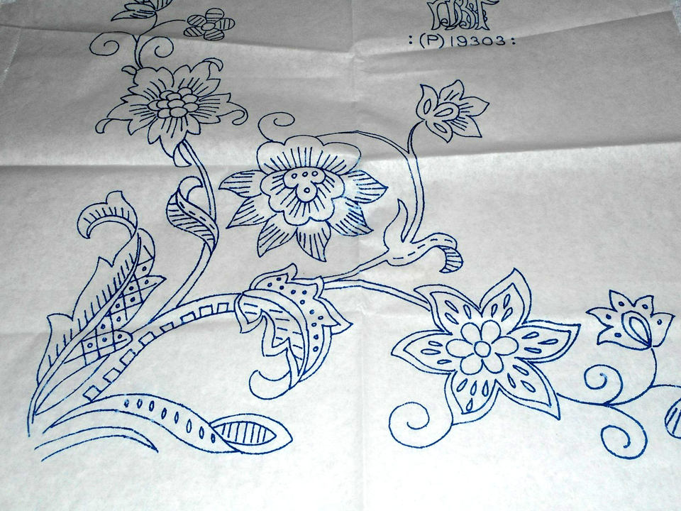 Vintage Embroidery Transfer Iron-on DBT No. 19303 Jacobean Flowers ...