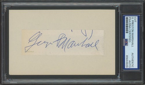 GEORGE PRESTON MARSHALL autograph cut Redskins - signed PSA/DNA HOF ...