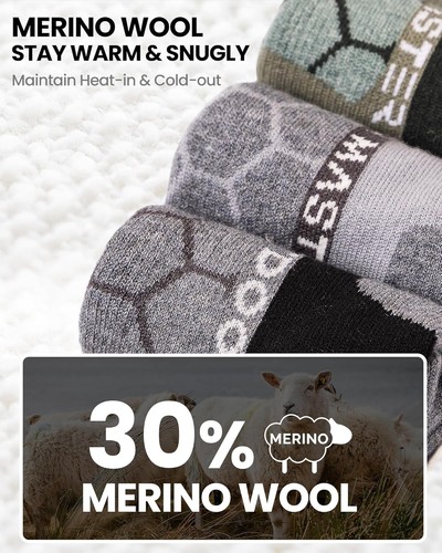 2 Pairs of Outdoor Master Merino Wool Ski Socks UK Size M 3-6, XL 9-12 ...