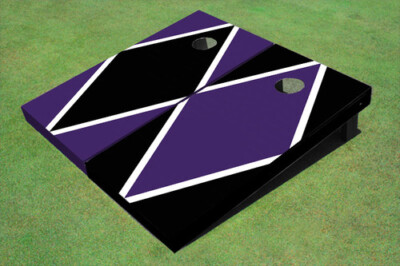 Black And Purple Alternating Diamond Custom Cornhole Board | eBay