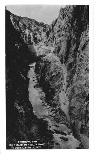 SHOSHONE DAM,CODY ROAD TO YELLOWSTONE,1930'S.VTG 4.5" x 2.7" PHOTO^12 ...